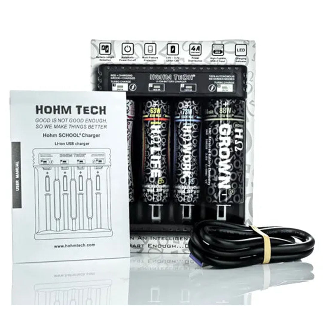 Hohm Tech School Battery Charger - 4 Bay (USB-C) – London Vape Store